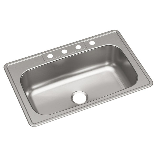 Elkay Dayton Stainless Steel 33" X 22" X 8-1/16", Single Bowl Drop-In Sink - Wayfair Canada
